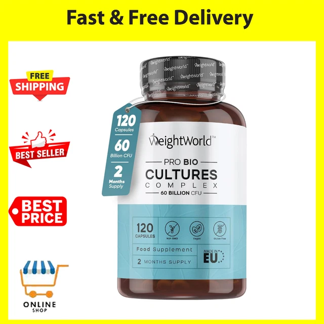 BIO CULTURES COMPLEX Probiotics & Prebiotics - 60 Billion CFU - 2 ...