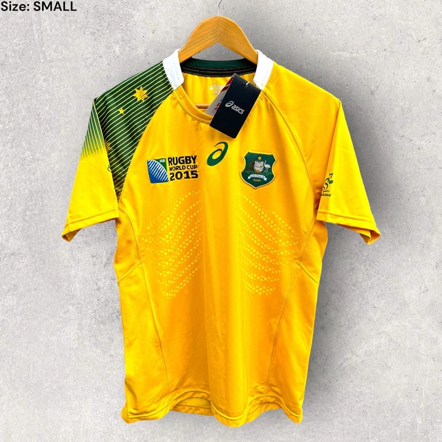 AUSTRALIAN WALLABIES 2015 RUGBY WORLD CUP ASICS JERSEY BRAND NEW WITH ...