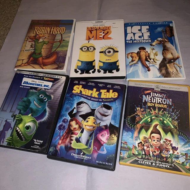DISNEY 6 PAK DVD Monsters Inc Jimmy neutron Ice Age Melt Robin H ...