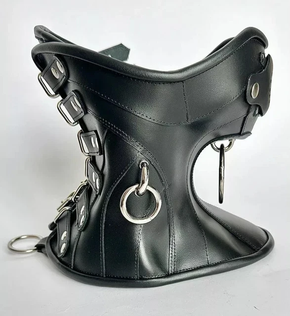 Steampunk Leather Posture Collar Neck Corset Bondage Choker Fetish