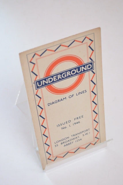 LONDON TRANSPORT UNDERGROUND Railway Map Beck No.1 1946 £50.00 ...