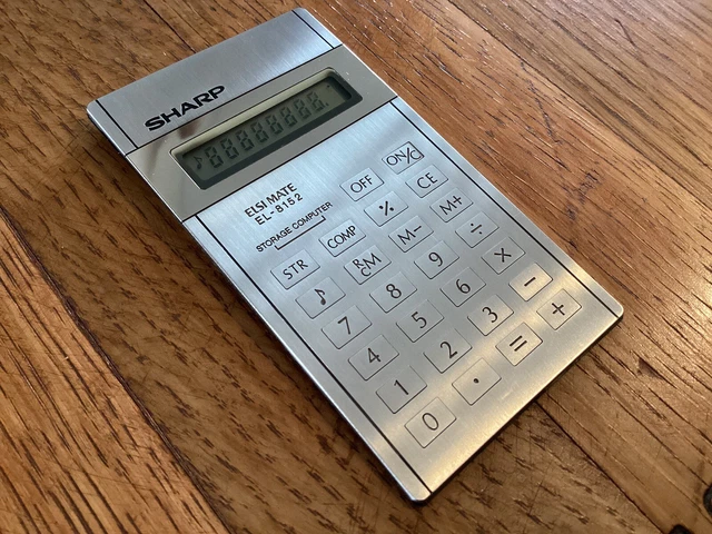 VINTAGE 1980 C/CARD Size Sharp EL-8152 Electronic Pocket Calculator ...