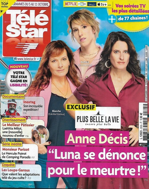 TELE STAR N°2505 05/10/2024 Plus belle la vie-Anne Décis/ Inoxtag ...