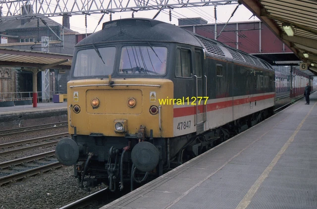 ORIGINAL RAILWAY PHOTOGRAPHIC negative Class 47 47847 at Crewe £2.50 ...