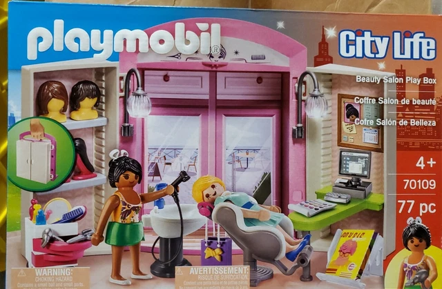 PLAYMOBIL CITY LIFE Beauty Salon Play Box 70109 Building Set New Sealed EUR 31,96 - PicClick FR