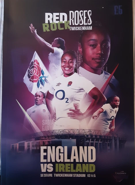 ENGLAND V IRELAND red roses programme april 2024 twicenham £1.99 ...