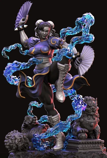 CHUN-LI STATUE - 8K 3D Resin Printed - 10cm to 25cm £14.99 - PicClick UK