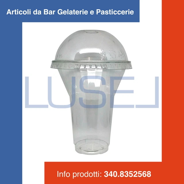 PZ 50 COPPA Alta 12 Oz (Cc 330) In Plastica Trasparente + Coperchio Per ...