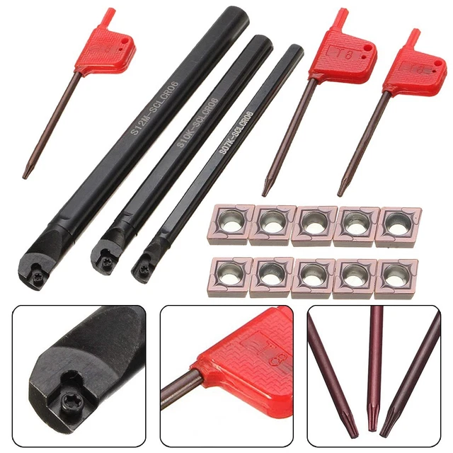 S07K/S10K/S12M-SCLCR06 METAL LATHE Tools Boring Bar, CCMT0602 Carbide Inserts £31.87 - PicClick UK