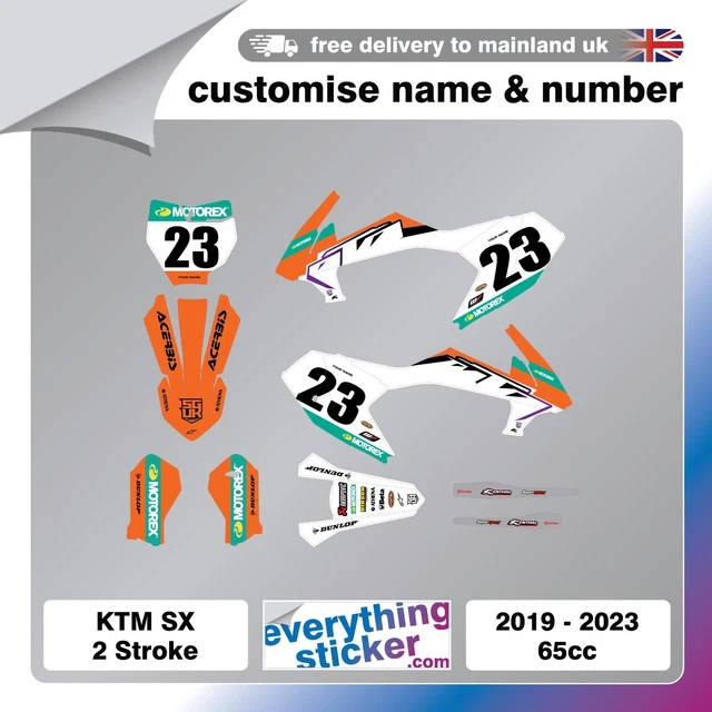 CUSTOM KTM MX Graphics Kit Motocross Graphics SX 65cc 2019 2020 2021 ...