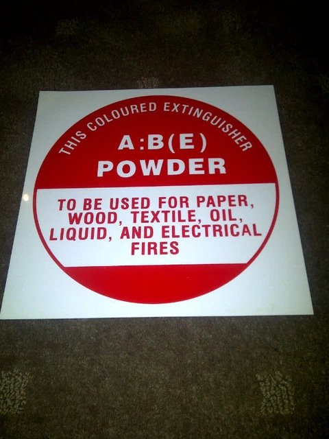 6 X FIRE Extinguisher ABE Identification Signs (A:B (E) - INCLUDES FREE ...