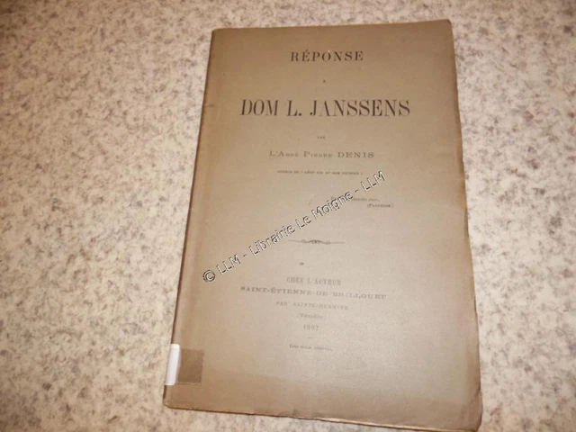 1892.RÉPONSE À JANSSENS.CHANT grégorien.Pierre Denis EUR 58,00 ...