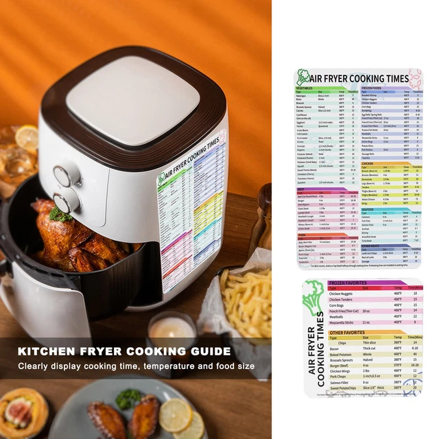 FRYER COOKING TIMES Chart Fryer Magnetic Cheat Sheet Cooking Frying ...