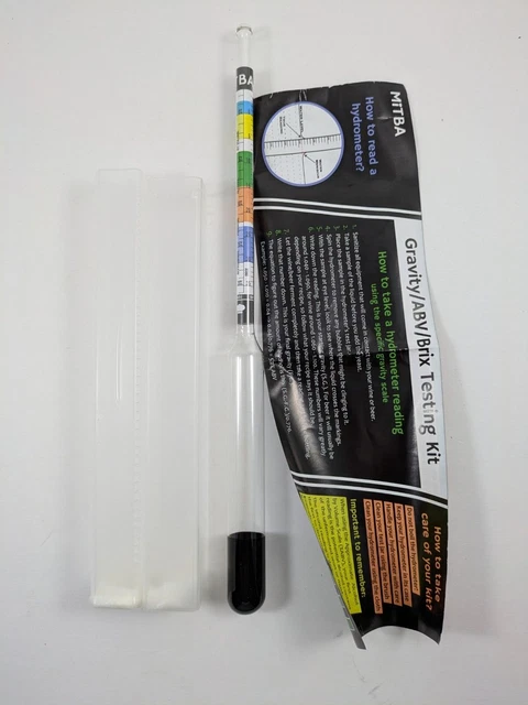 MITBA HYDROMETER - ABV/Specific Gravity/Brix Triple Scale Hydrometer ...