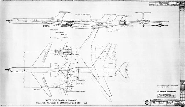 A4 TECHNICAL DRAWING OF RAF VC-10 TANKER TORNADO REFUELLING STATION ...