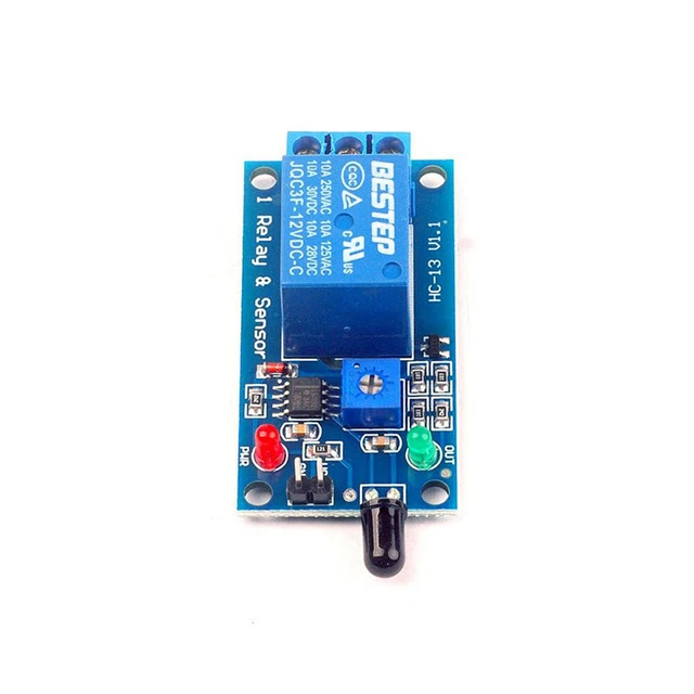 1 CHANNEL 12V Flame Sensor Module Fire Detection Alarm Sensor Relay ...