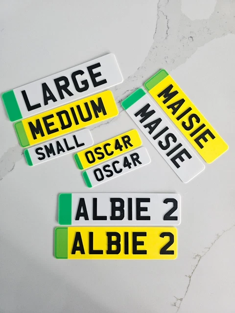 CUSTOM RIDE ON Toy Car Number Plates - License Plate for Kid's ...