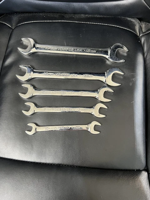 SNAP-ON TOOLS USA 5 Piece Metric Double Open End Chrome Wrench Set ...