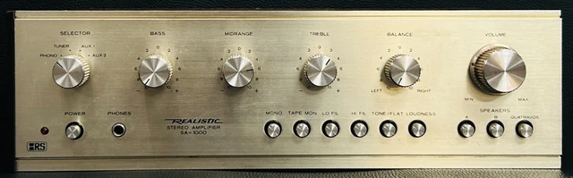 REALISTIC SA-1000 INTEGRATED Stereo Amplifier TESTED PLEASE SEE PHOTOS ...