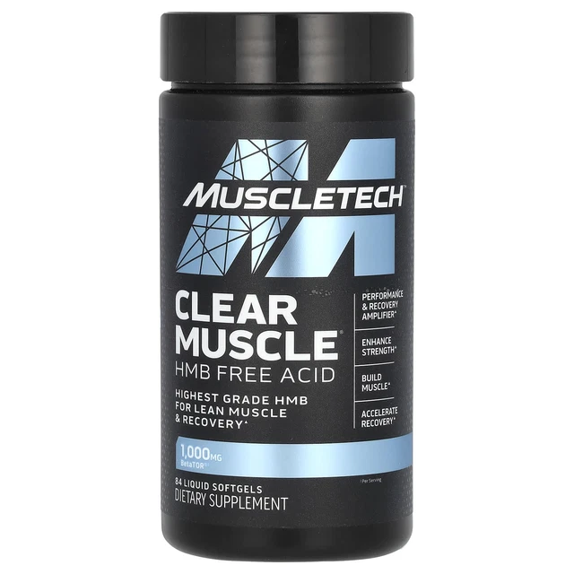 MUSCLETECH, CLEAR MUSCLE, HMB Free Acid, 84 Liquid Softgels £75.19 ...