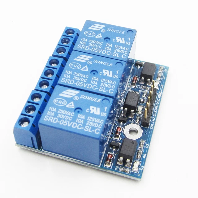 3-CHANNEL RELAY MODULE With Optocoupler Isolation fit Signal 3.3V 5V ...