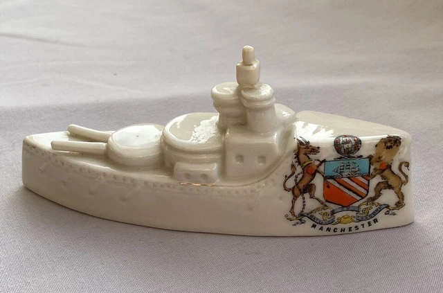 ANTIQUE - CARLTON China Crested model of British WW1 Monitor ...