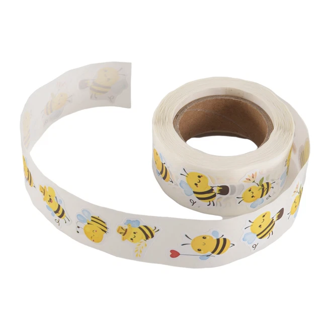 BEE STICKERS ROLL - 500 Pcs Cute Bee Kindergarten Stickers for ...