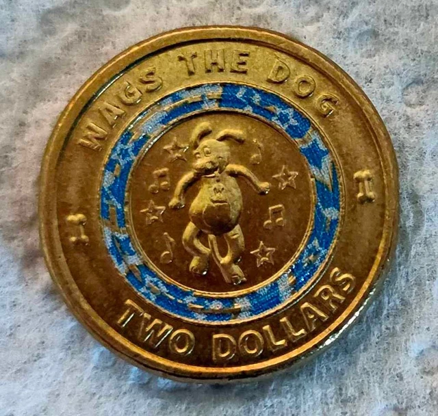 2021 WIGGLES - Wags The Dog - Blue Ring - $2 Dollar Australian Coin $4. ...