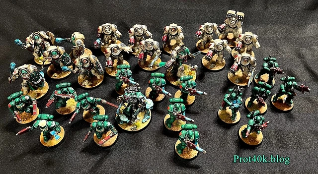 WARHAMMER 40K PAINTED Dark Angels Deathwing Assault Space Marines army ...