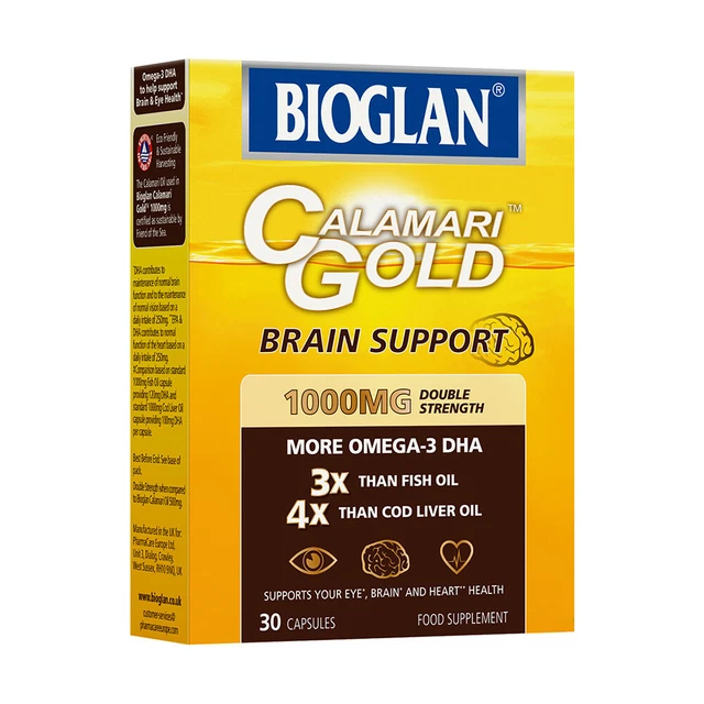 BIOGLAN CALAMARI OIL 1000mg 30 Capsules Omega 3 Source for Heart Health ...