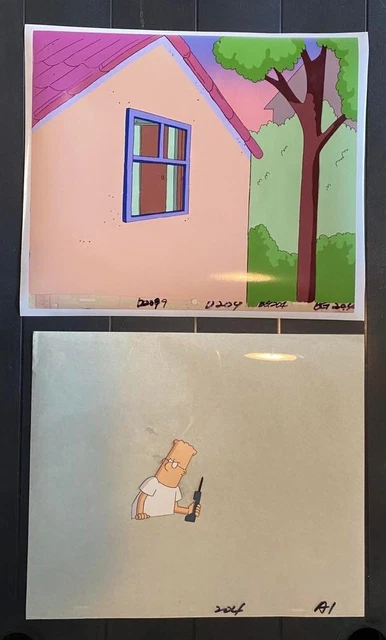 ORIGINAL DILBERT ANIMATION Cel: DILBERT w/Mobile Phone on Glossy BG £39 ...