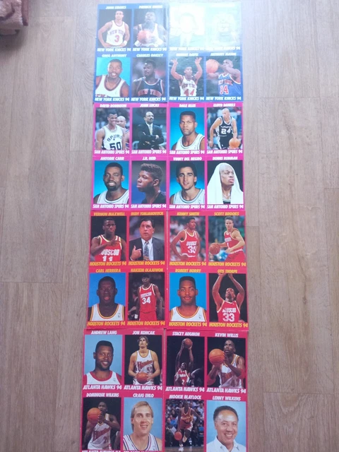 LOT 40 FICHES 5majeur 1994 Knicks, Spurs,suns,Lakers,hawks, Hornets ...