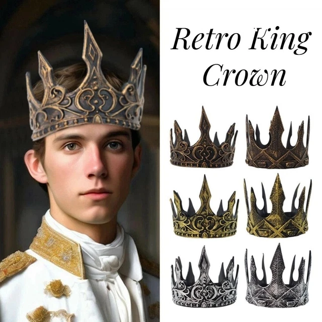 COSPLAY KING CROWN Adjustable Soft Royal Crown Medieval King Costume ...