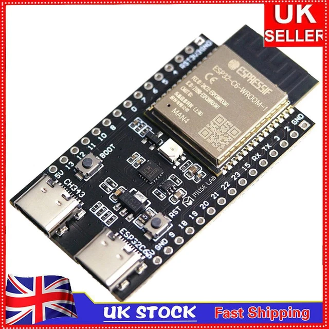 ESP32-C6 MINIMUM SYSTEM Board Dual Type-C ESP32-C6-WROOM-1 RISC-V 512KB ...