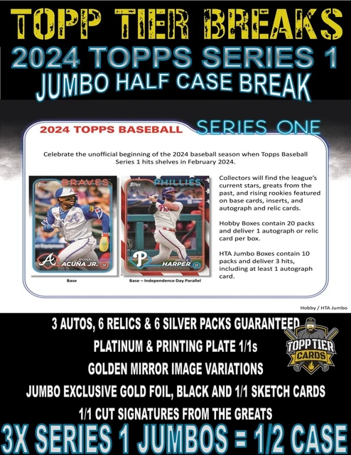 DETROIT TIGERS 2024 Topps Series 1 3X Jumbo Hobby Box 1/2 Case Break ...