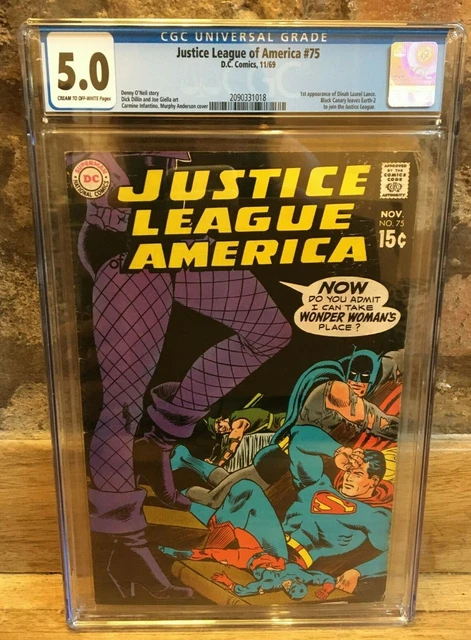 JUSTICE LEAGUE OF America #75 1969 1st Black Carnary CGC 5.0 2090331018 ...