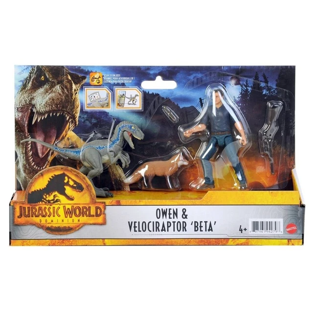JURASSIC WORLD DOMINION Owen & Velociraptor Beta Action Figure Dinosaur ...