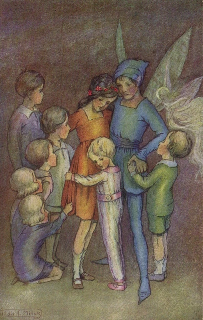 PC ARTIST SIGNED HILDA T. MILLER FANTASY PETER PAN VINTAGE POSTCARD ...