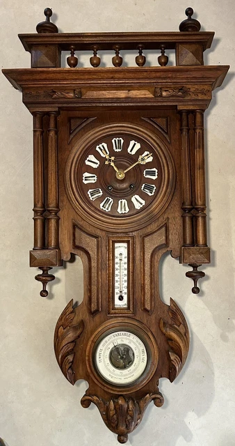 GERMAN FRENCH JAPY Freres Black Forest Weather Station Barometer Wall ...