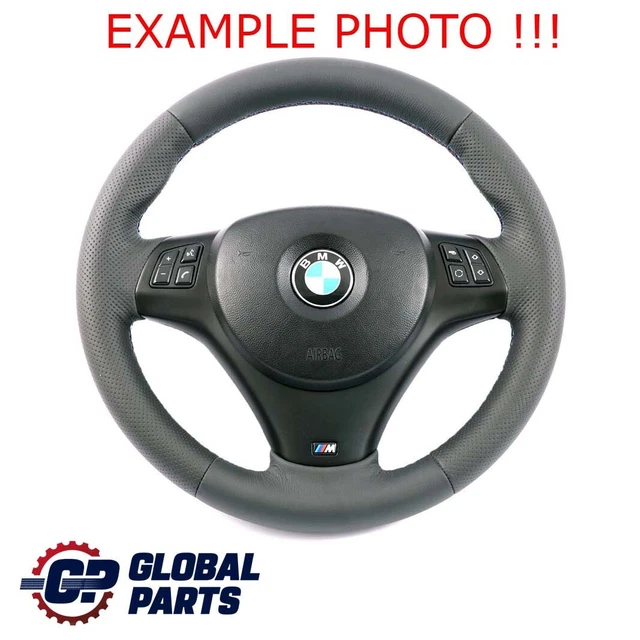 BMW E81 E82 E87 E90 E91 E92 M Sport Volant avec NEUF Noir Cuir Fils Tricolores EUR 249,99 ...