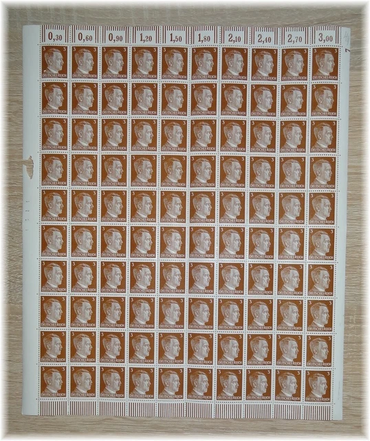 M7 GERMAN REICH Adolf Hitler 782 complete SHEET MNH ** £7.75 - PicClick UK