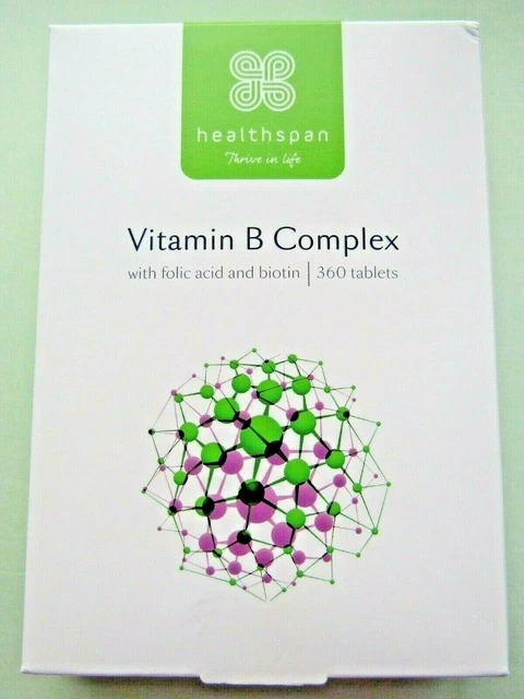 HEALTHSPAN VITAMIN B Complex + folic acid & biotin 360 TABLETS. £14.99 ...