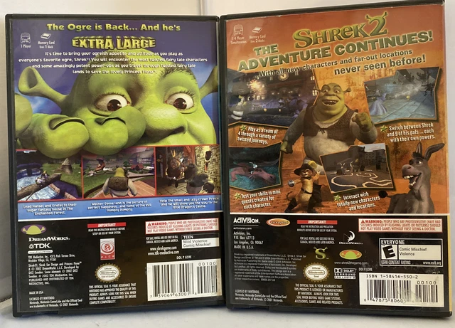 2 SHREK GAMES Shrek 2 & Shrek Extra Large (Nintendo GameCube, 2002 ...