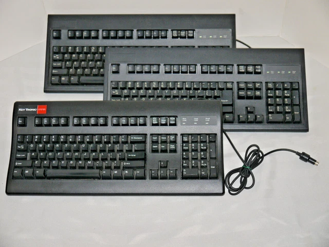 LOT OF 3 Vintage Keytronic PS/2 USB Wired Computer Keyboard Black ...