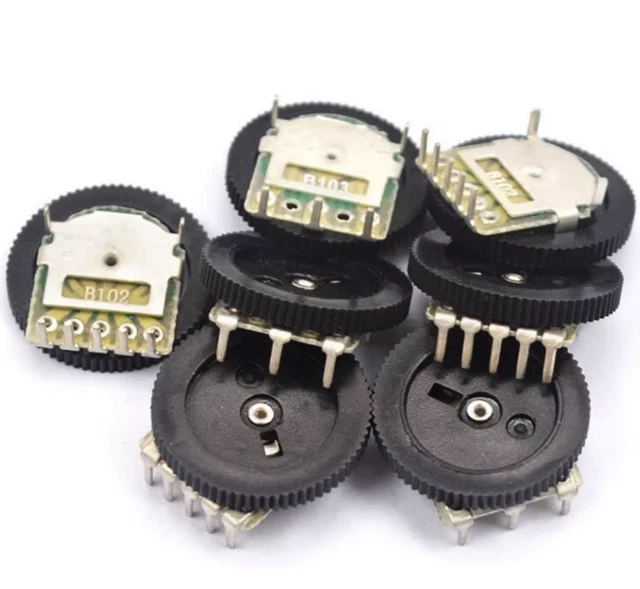SINGLE/DOUBLE DIAL GEAR Potentiometer 3pin/5pin 1K 2K 10K 5K 20K B103 ...
