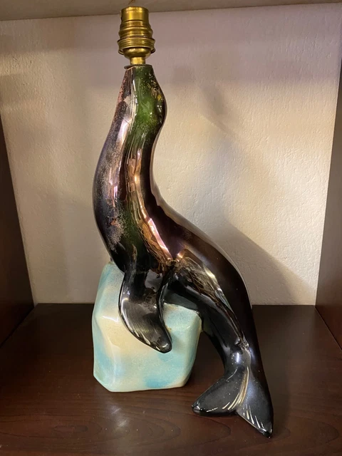 LAMPE OTARIE EN Ceramique Annees 50 Email Vernis Noir Signee EUR 750,00 - PicClick FR