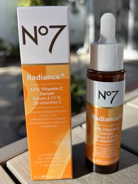 2X NO7 RAYONNEMENT +15% Vitamine C Sérum Peau Réparation 24.8ml Neuf En Box Exp EUR 56,68 ...