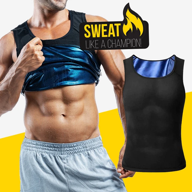 MEN SLIMMING GYNECOMASTIA Compression Tank Top Sauna Vest Body Shaper Sweat Belt £15.99 ...