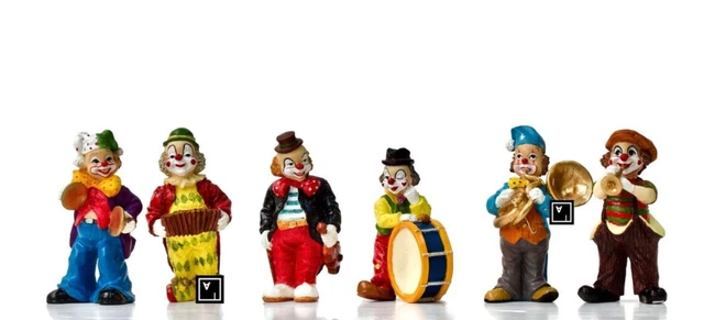 FIGURINE DE SIX clowns musicaux. Statue de clowns musicaux EUR 106,03 ...