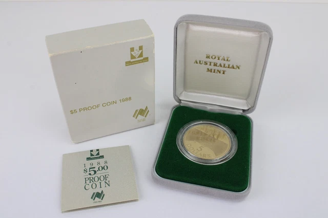 1988 AUSTRALIAN $5 Proof Coin - Royal Australian Mint in Box EUR 29,00 ...